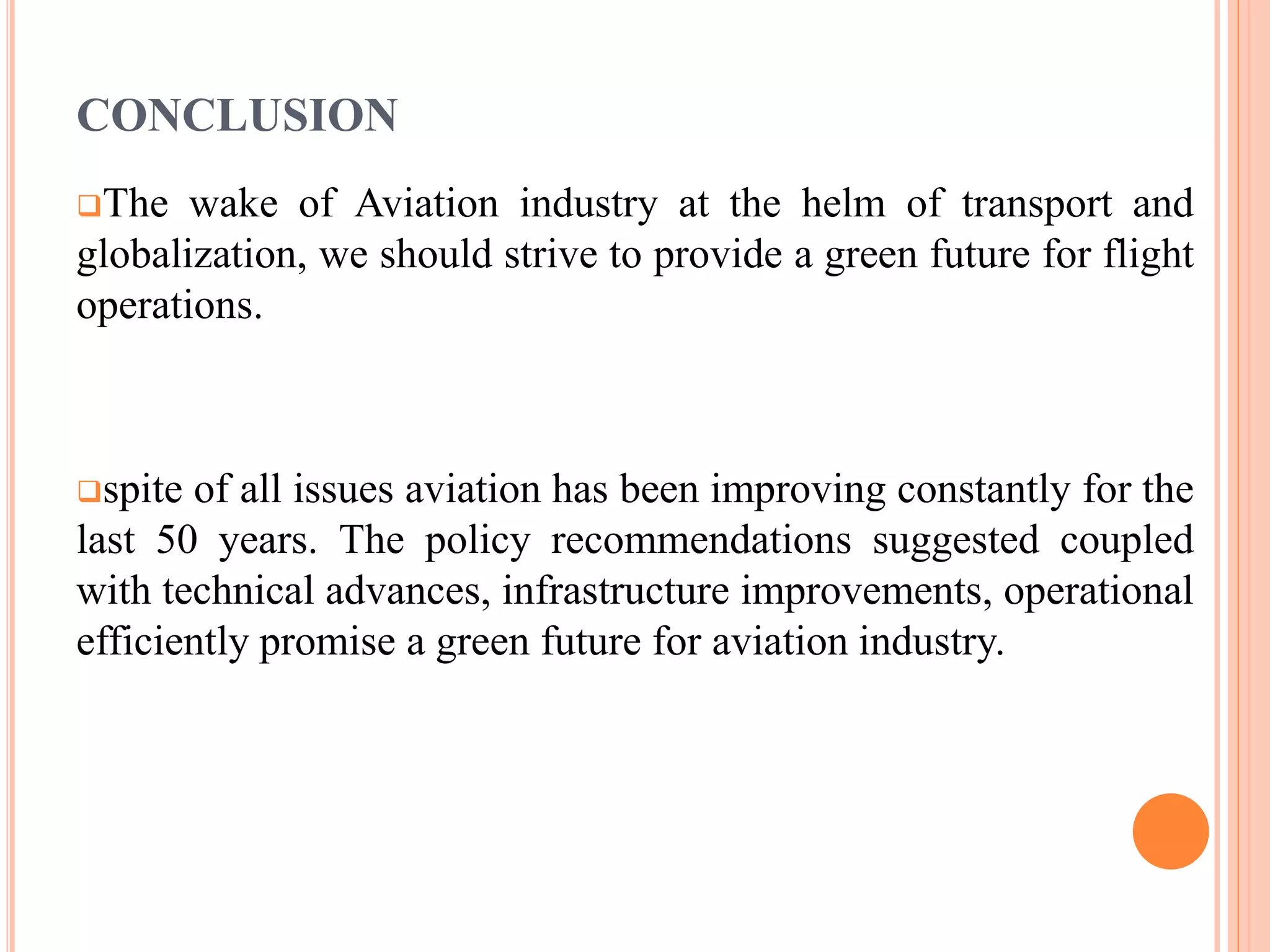 Aviation industry and environmental impacts | PPTX