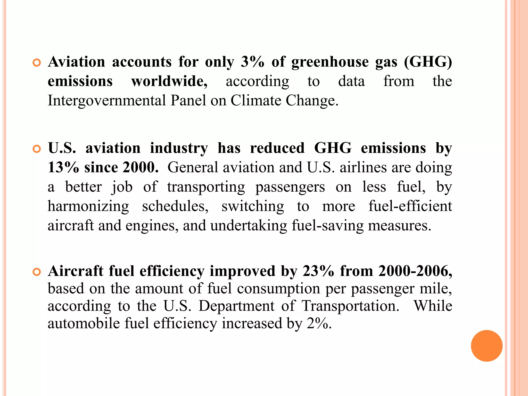 Aviation industry and environmental impacts | PPTX