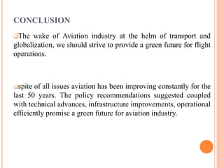 Aviation industry and environmental impacts | PPTX