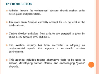 Aviation industry and environmental impacts | PPTX