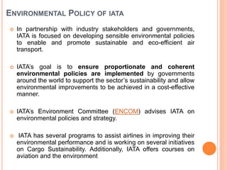 Aviation industry and environmental impacts | PPTX