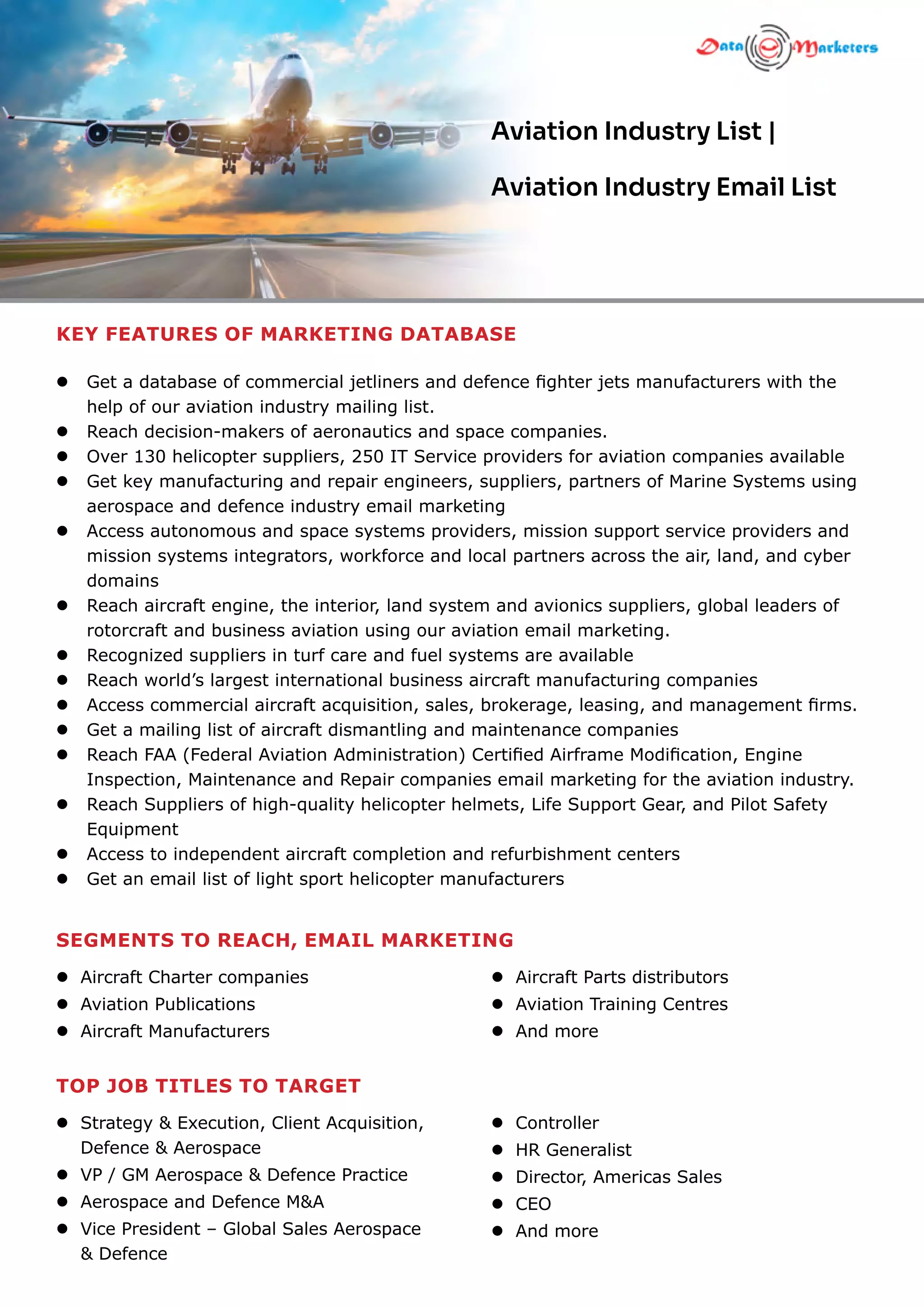 Aerospace and Defense Industry Email Marketing | PDF