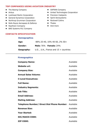 Aerospace and Defense Industry Email Marketing | PDF