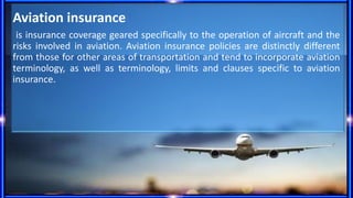 Aviation insurance powerpoint presentation Pakistan | PPTX
