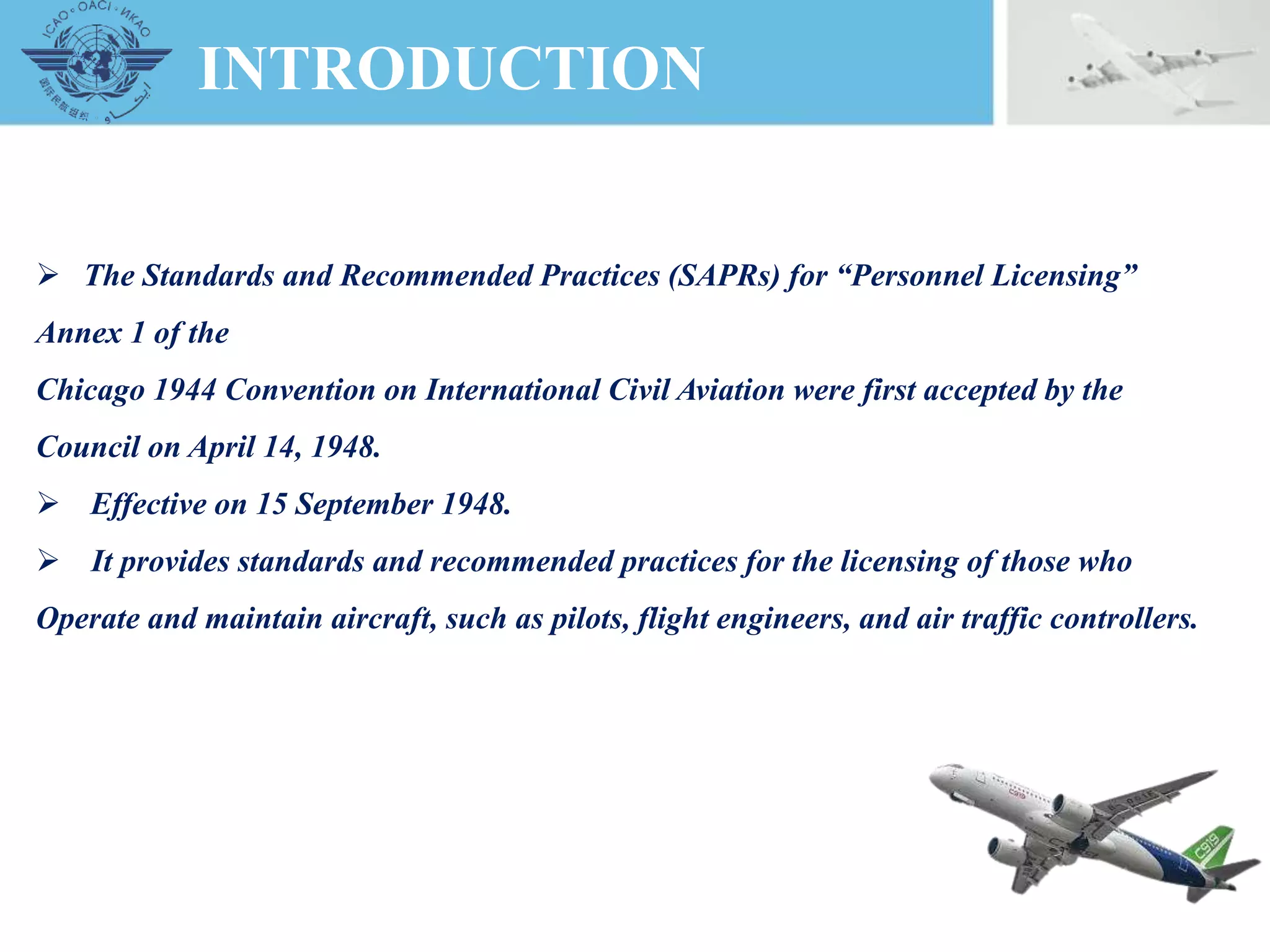 Annex 1 Personnel licensing | PPTX