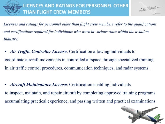 Annex 1 Personnel licensing | PPTX | Air Travel | Travel Type