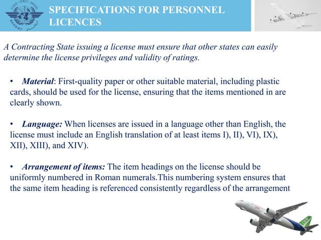 Annex 1 Personnel licensing | PPTX | Air Travel | Travel Type