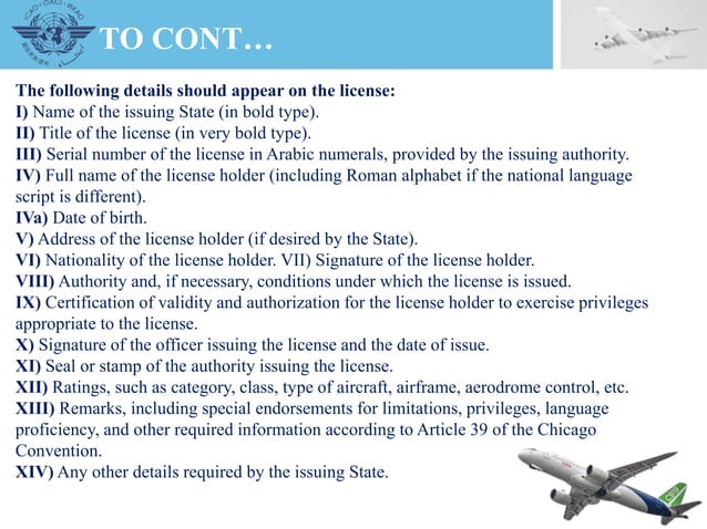 Annex 1 Personnel licensing | PPTX | Air Travel | Travel Type