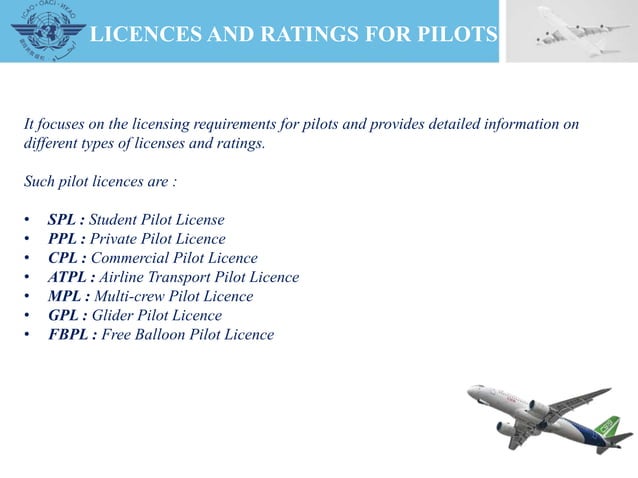 Annex 1 Personnel licensing | PPTX | Air Travel | Travel Type