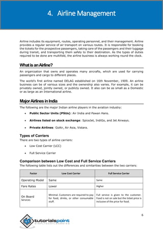 Aviation management tutorial | PDF