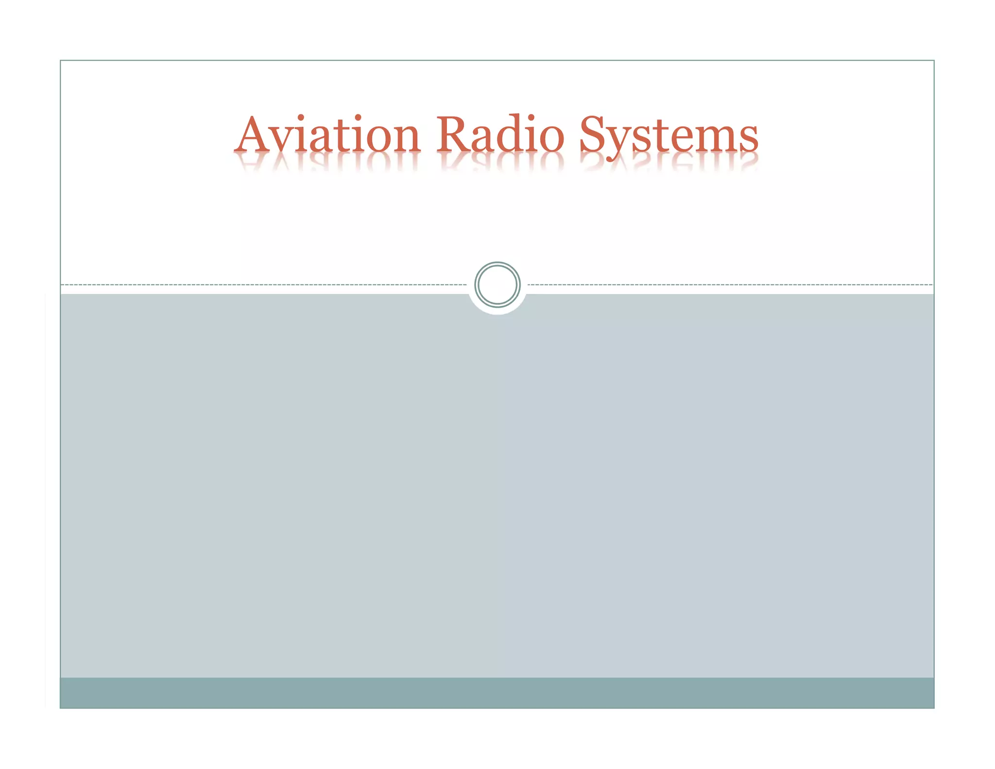 Aviation radio systems | PDF