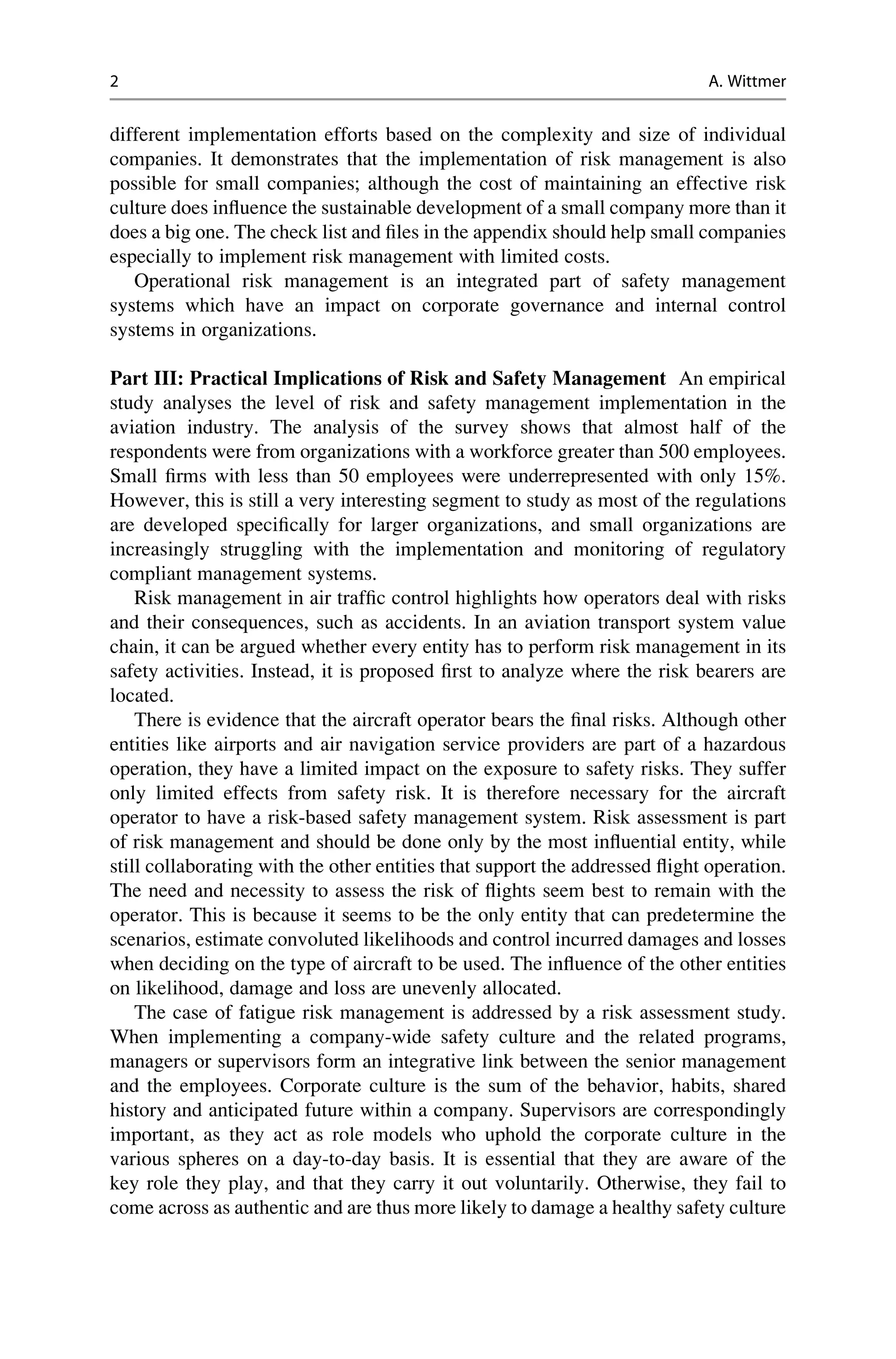 Aviation risk and safety management methods and applications in ...