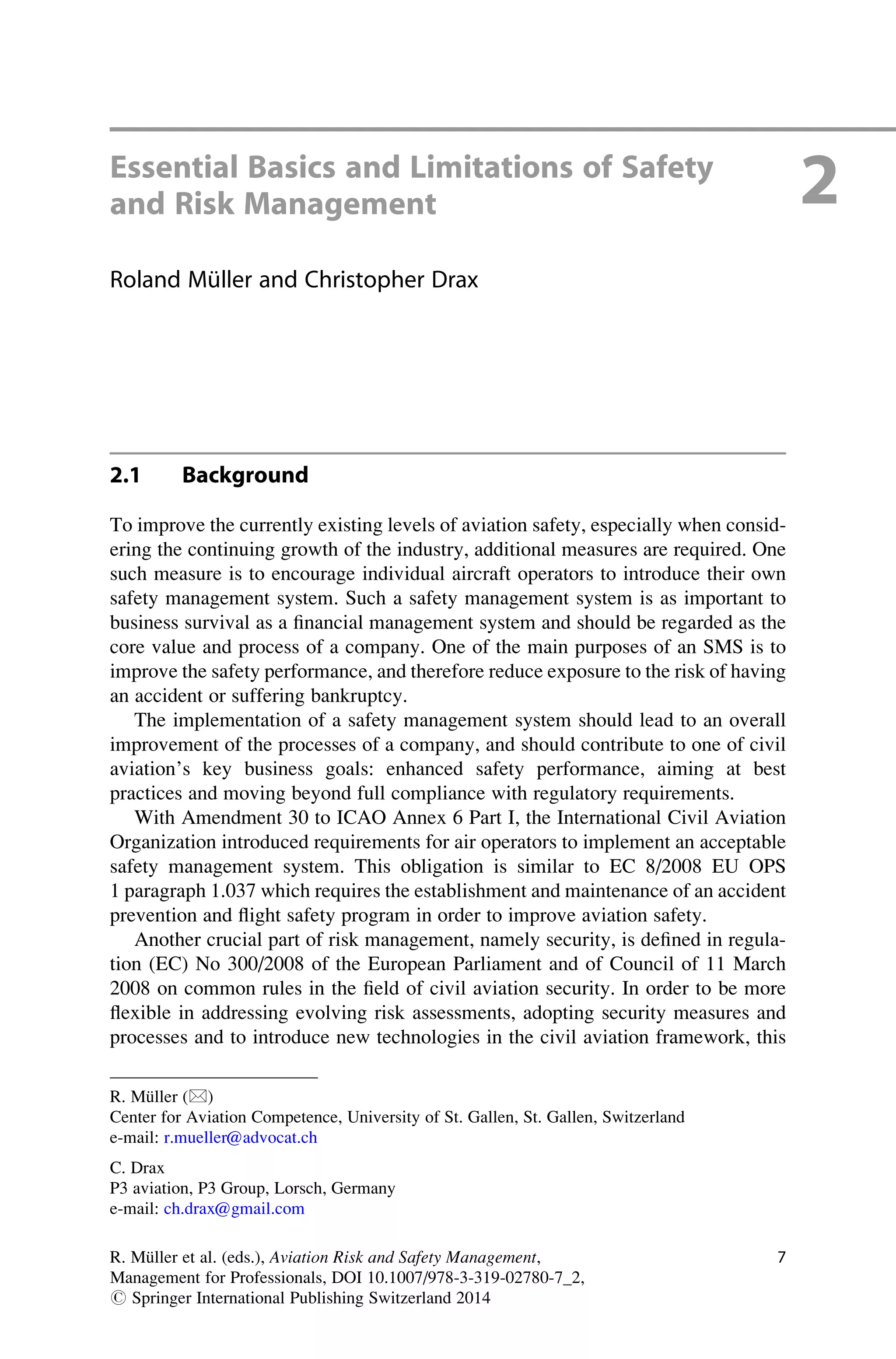 Aviation risk and safety management methods and applications in ...