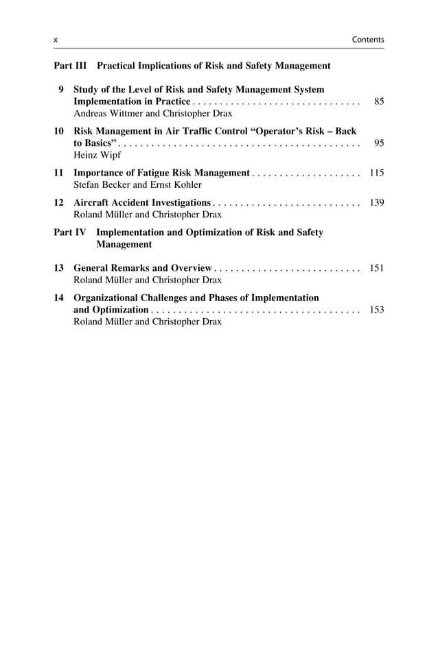 Aviation risk and safety management methods and applications in ...