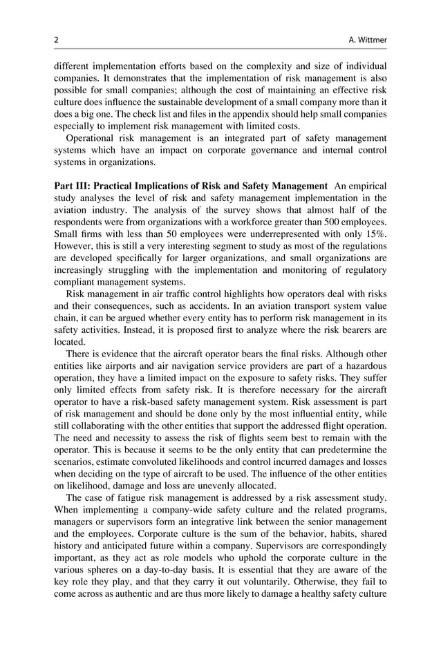 Aviation risk and safety management methods and applications in ...