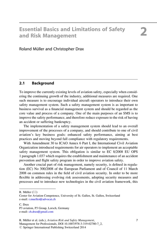 Aviation risk and safety management methods and applications in ...