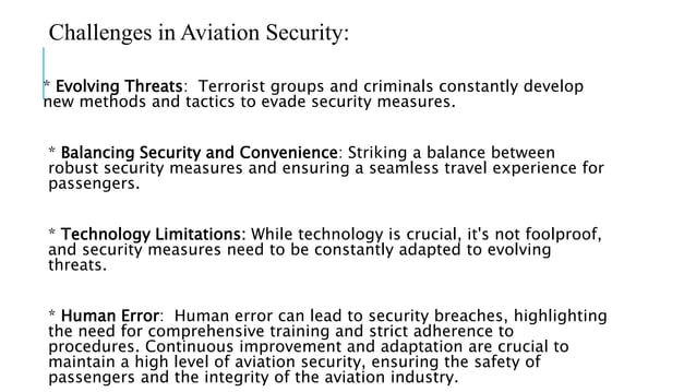 AVIATION SECURITY.pptx | security challenges in avation. | PPTX | Crime ...