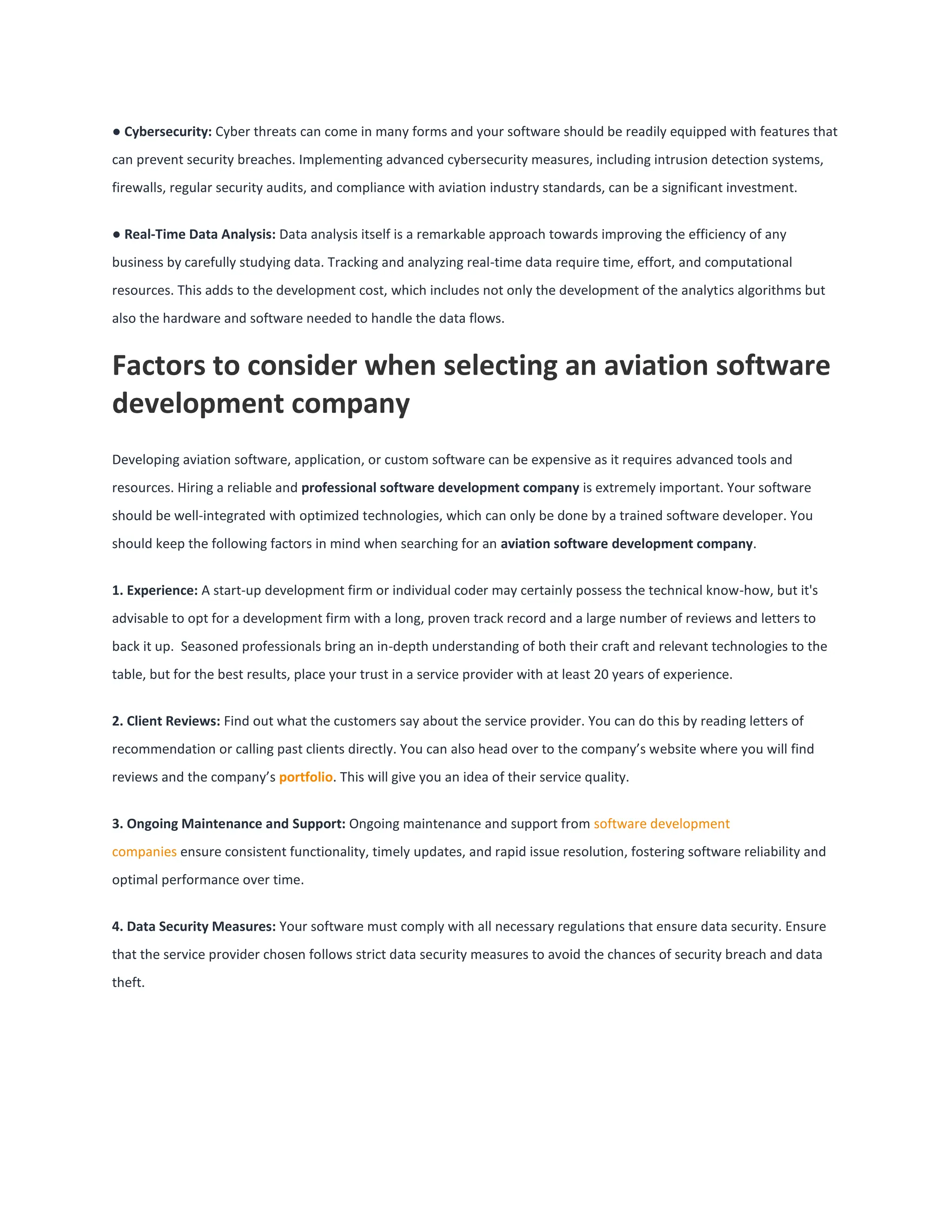 Aviation Software Development A “Best” Features List | DOCX