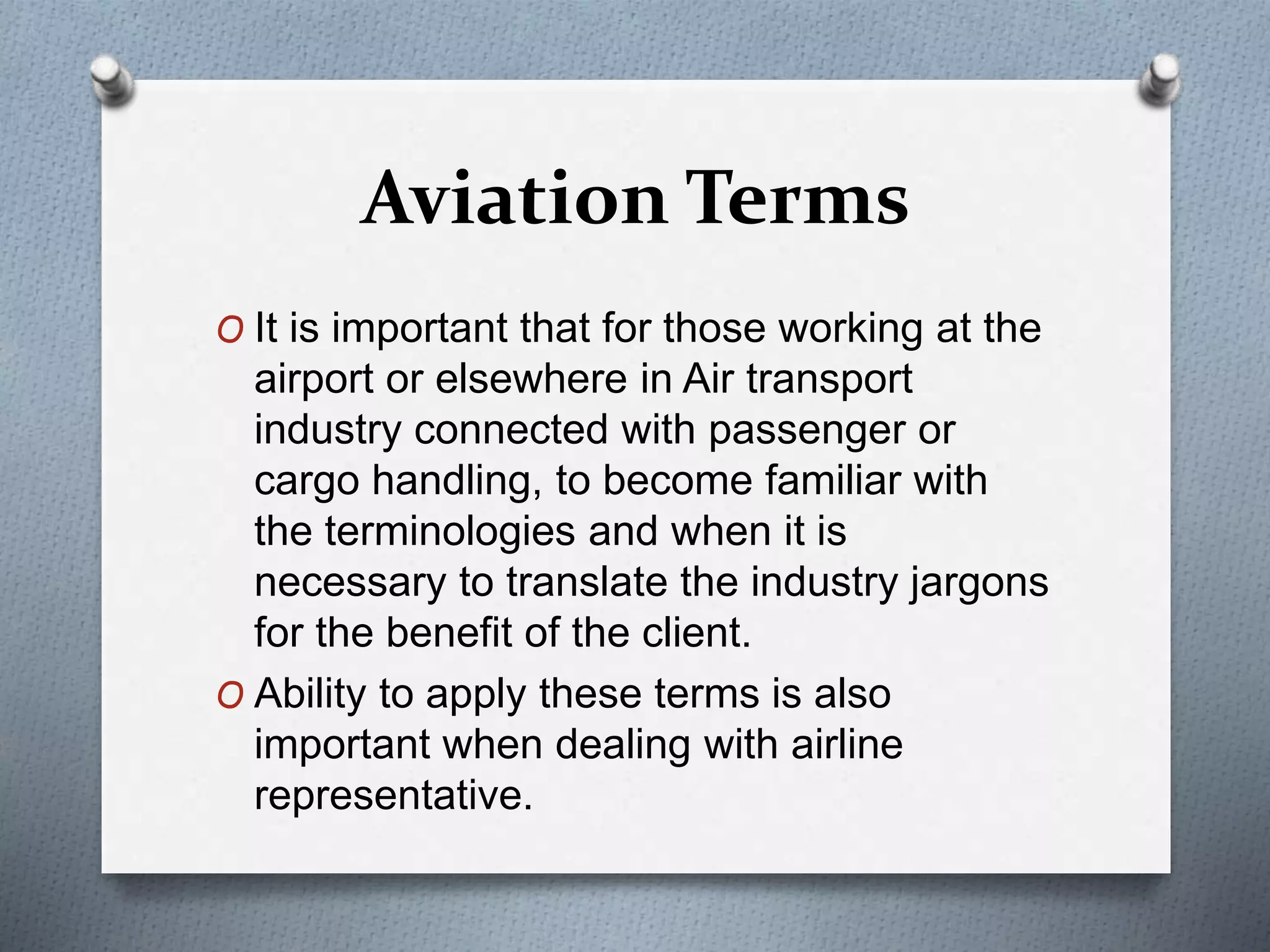 Aviation terminology by Kalyan S Patil | PPTX