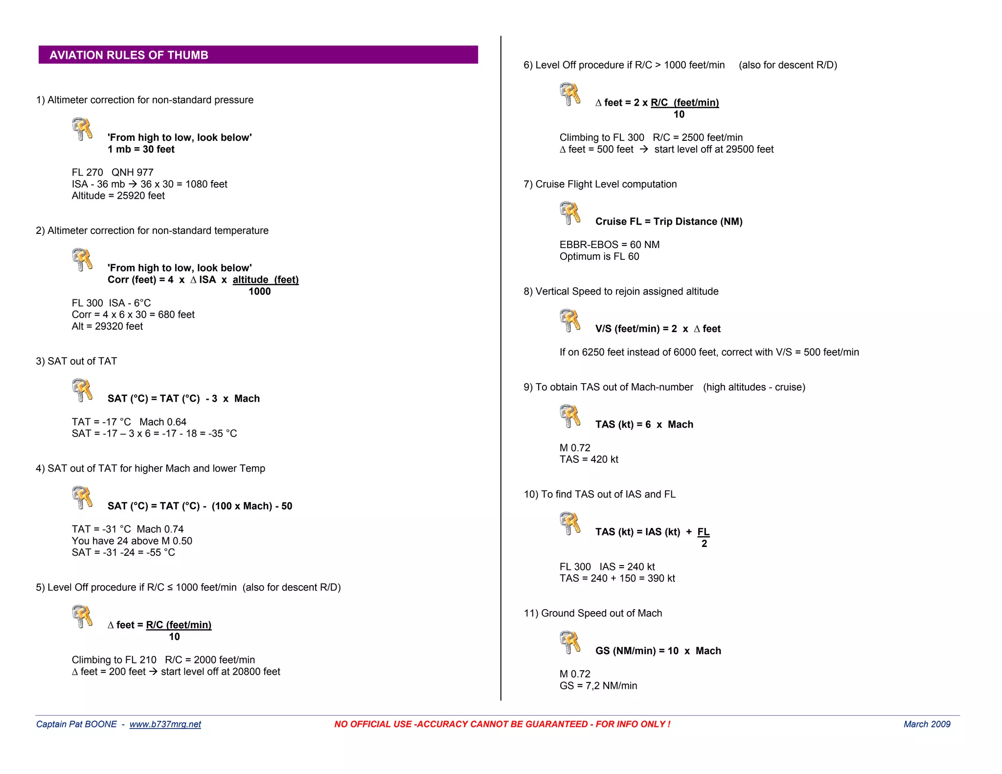 Aviation thumb rules | PDF