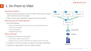 Five Connectivity and Security Use Cases for Azure VNets | PPT
