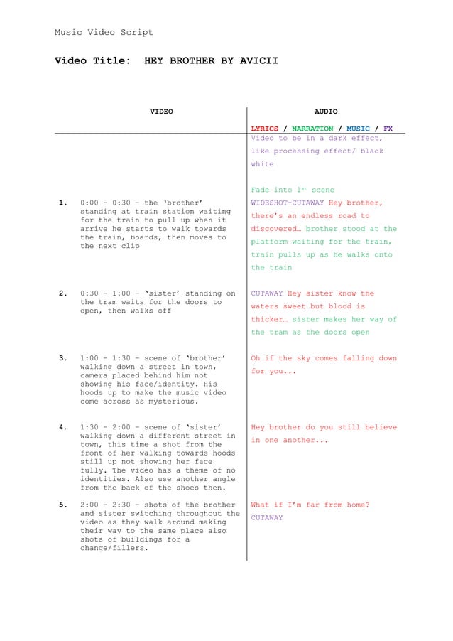 'hey brother' second draft script - shauna leacy | PDF