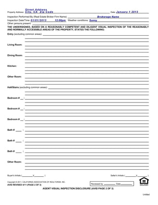 Avid agent visual inspection disclosure - 411 | PDF