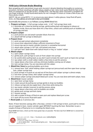 A V I D Juicy Ultimate Brake Bleeding | PDF