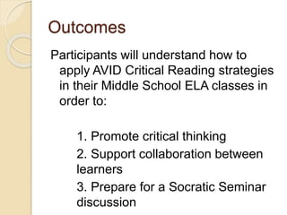 Avid ms ela critical reading | PPT
