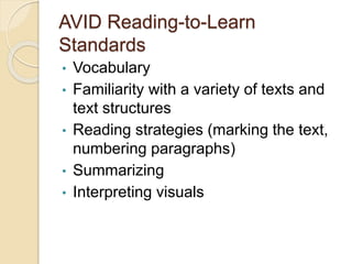 Avid ms ela critical reading | PPTX