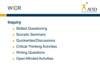 Avid overview for faculty | PPT