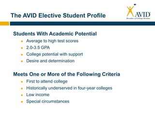 Avid overview for faculty | PPT