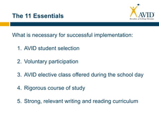 Avid overview for faculty | PPT