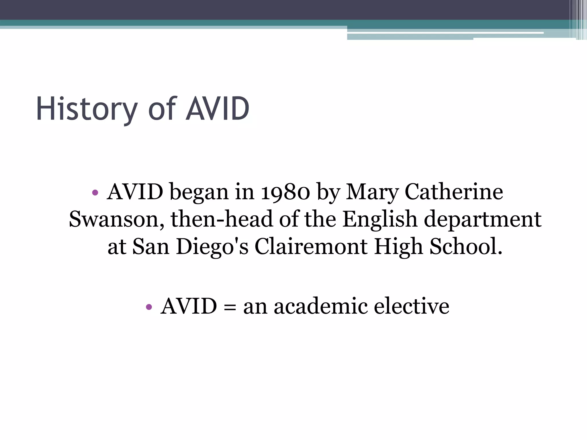 AVID Presentation | PPTX