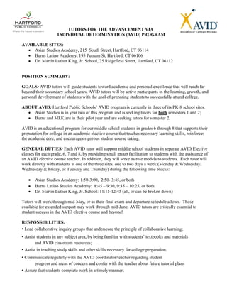 Avid tutors job description final for posting 2015 2016 | PDF