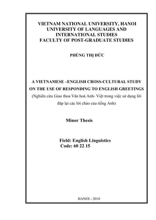 A Vietnamese-English cross-cultural study on the use of responding to ...
