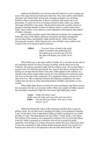 Higher English - A View from the Bridge - essay on inner and outer ...