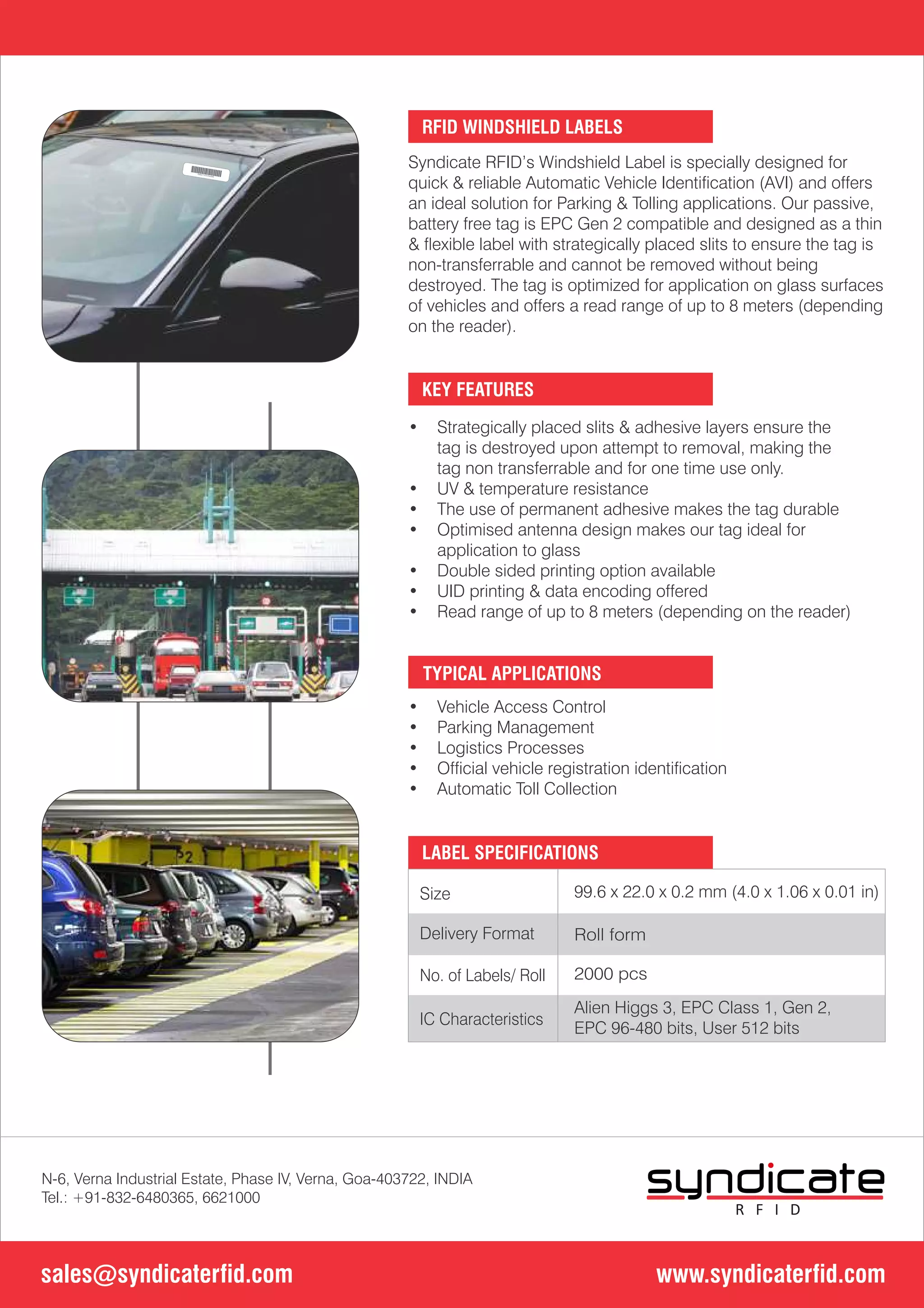 RFID Vehicle Tags for Automated vehicle identification & Automatic toll ...