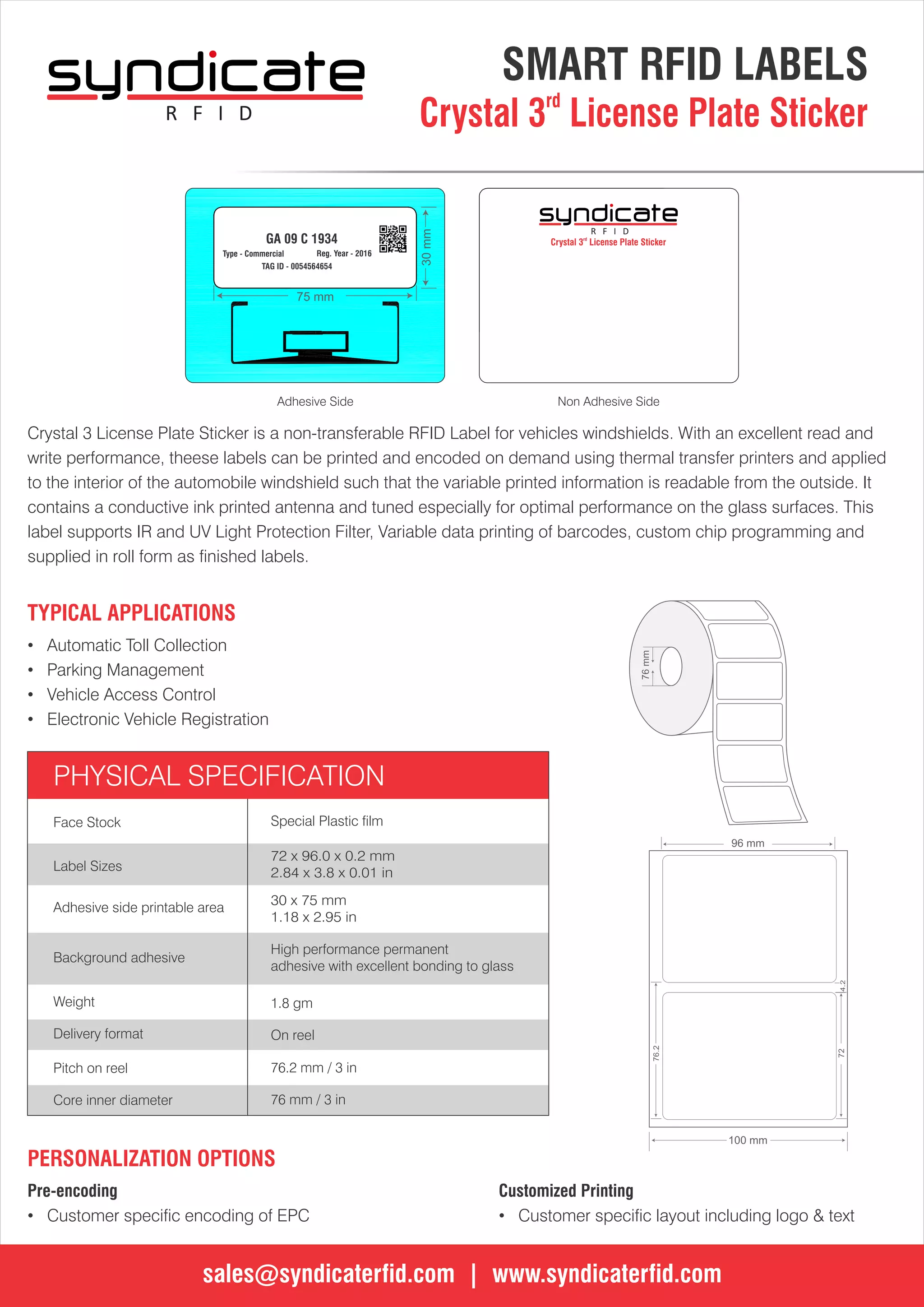 RFID Vehicle Tags for Automated vehicle identification & Automatic toll ...