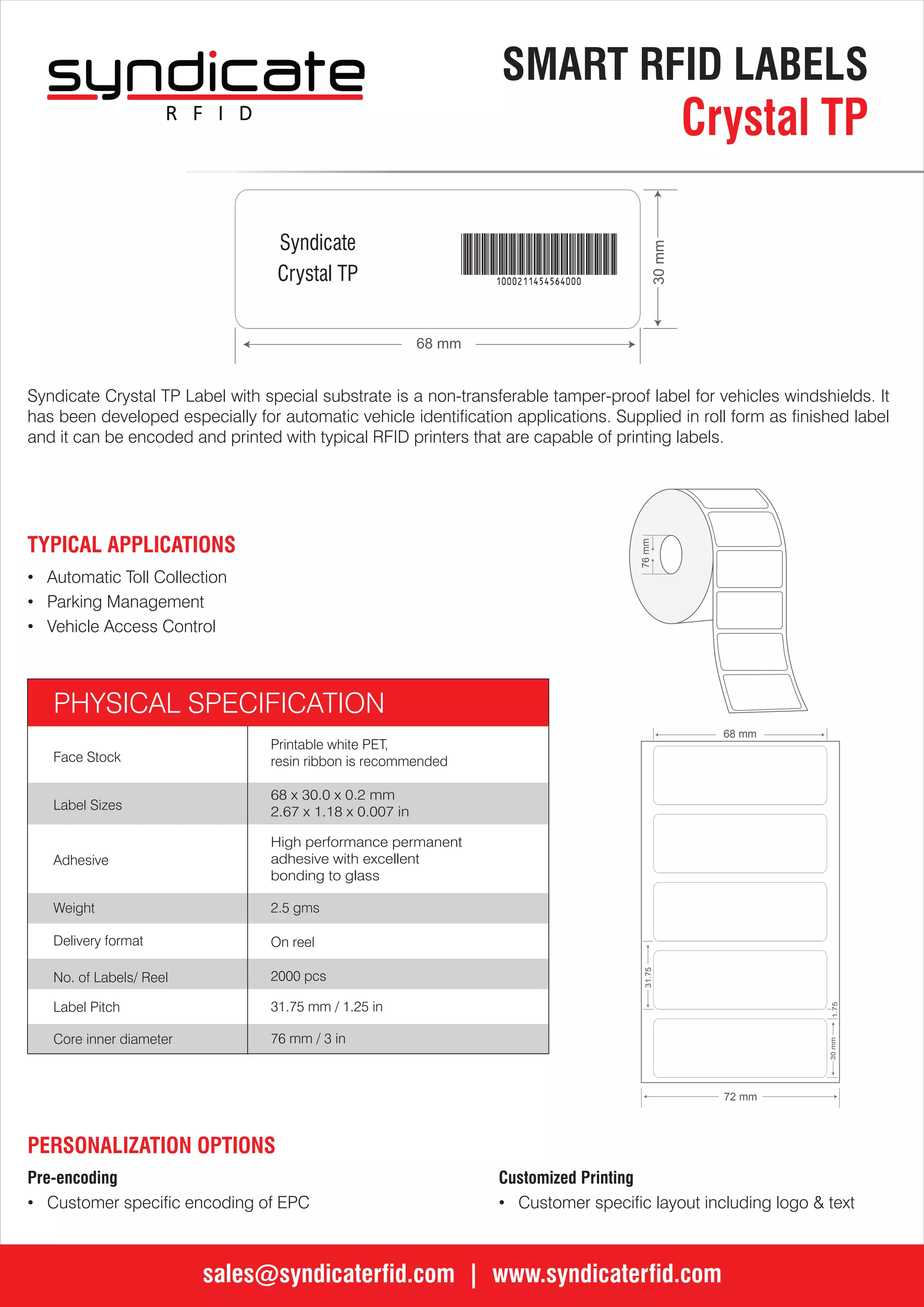 RFID Vehicle Tags for Automated vehicle identification & Automatic toll ...