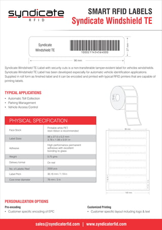 RFID Vehicle Tags for Automated vehicle identification & Automatic toll ...