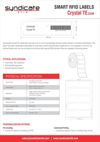 RFID Vehicle Tags for Automated vehicle identification & Automatic toll ...