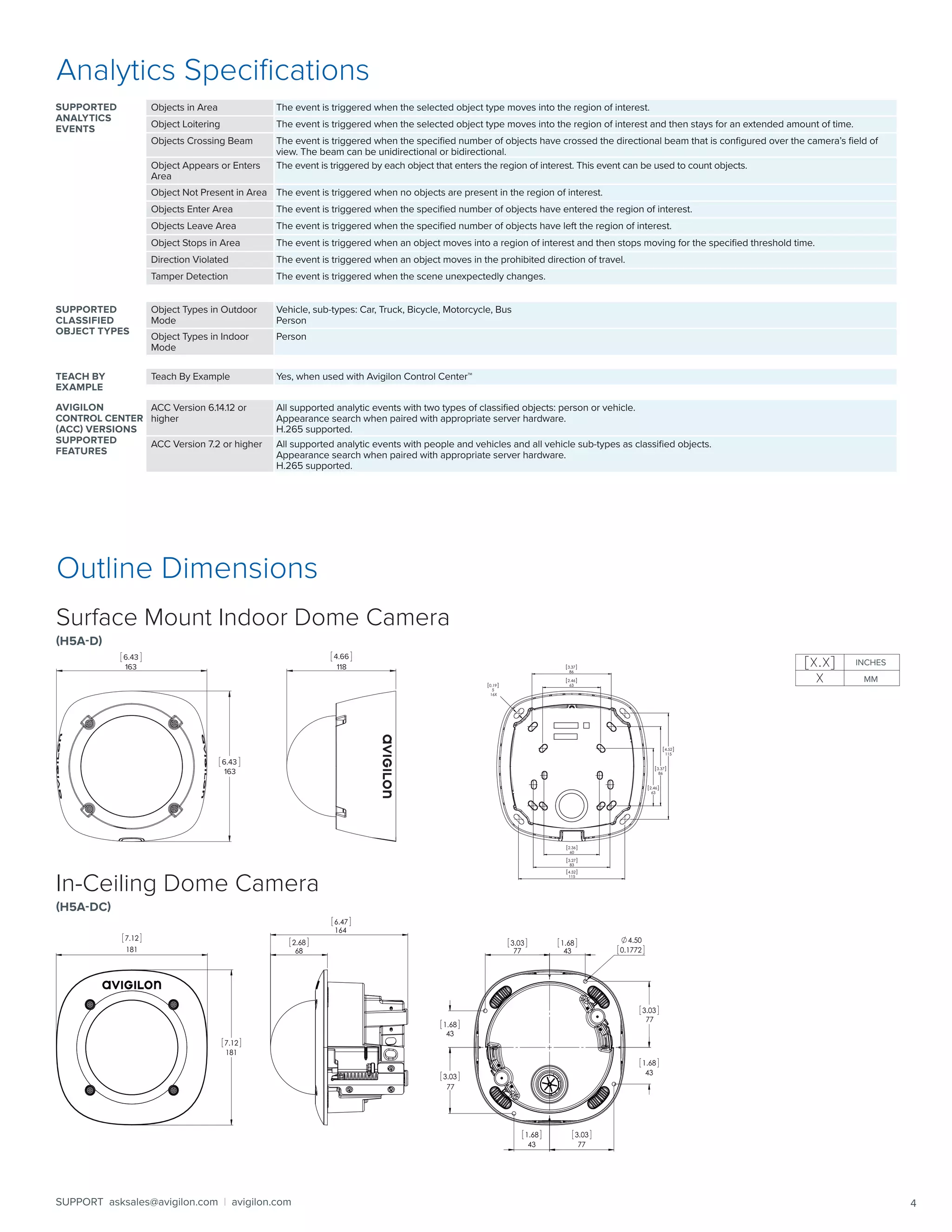 Avigilon h5a-camera-line-datasheet-en-rev7 2 | PDF