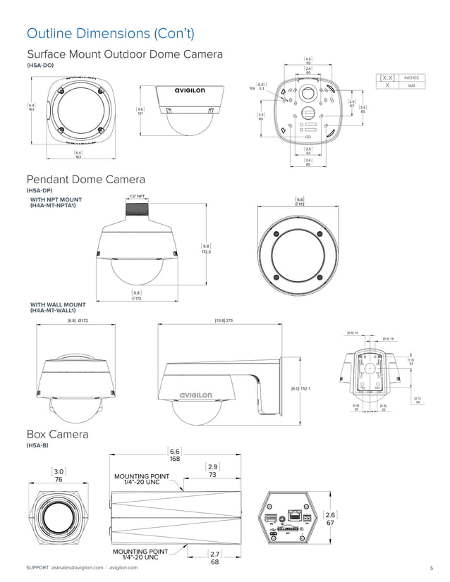 Avigilon h5a-camera-line-datasheet-en-rev7 2 | PDF | Cameras and Camcorders | Consumer Electronics