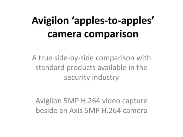 Avigilon camera comparison | PPT