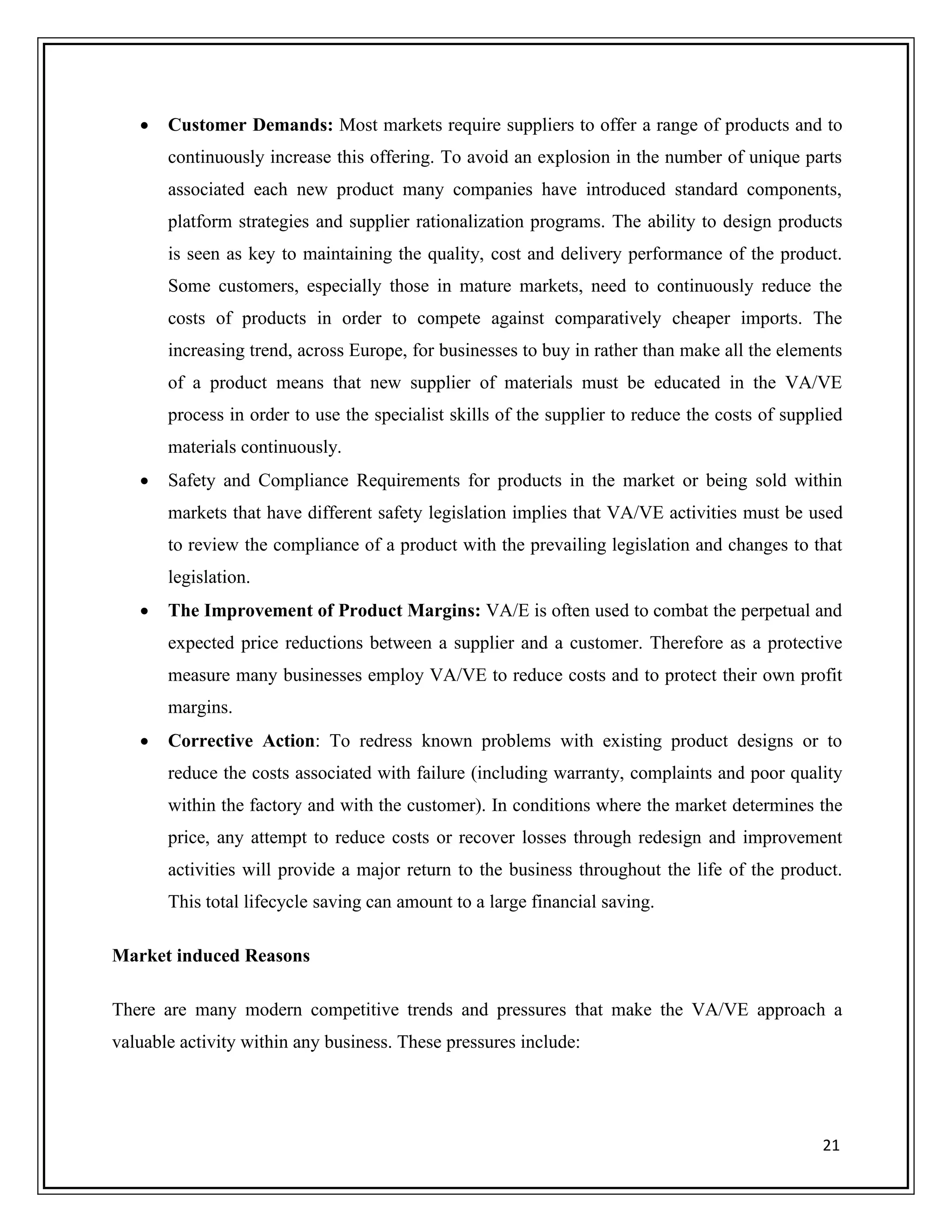 A Study Report on Value Analysis and Value Engineering (VAVE) | PDF ...