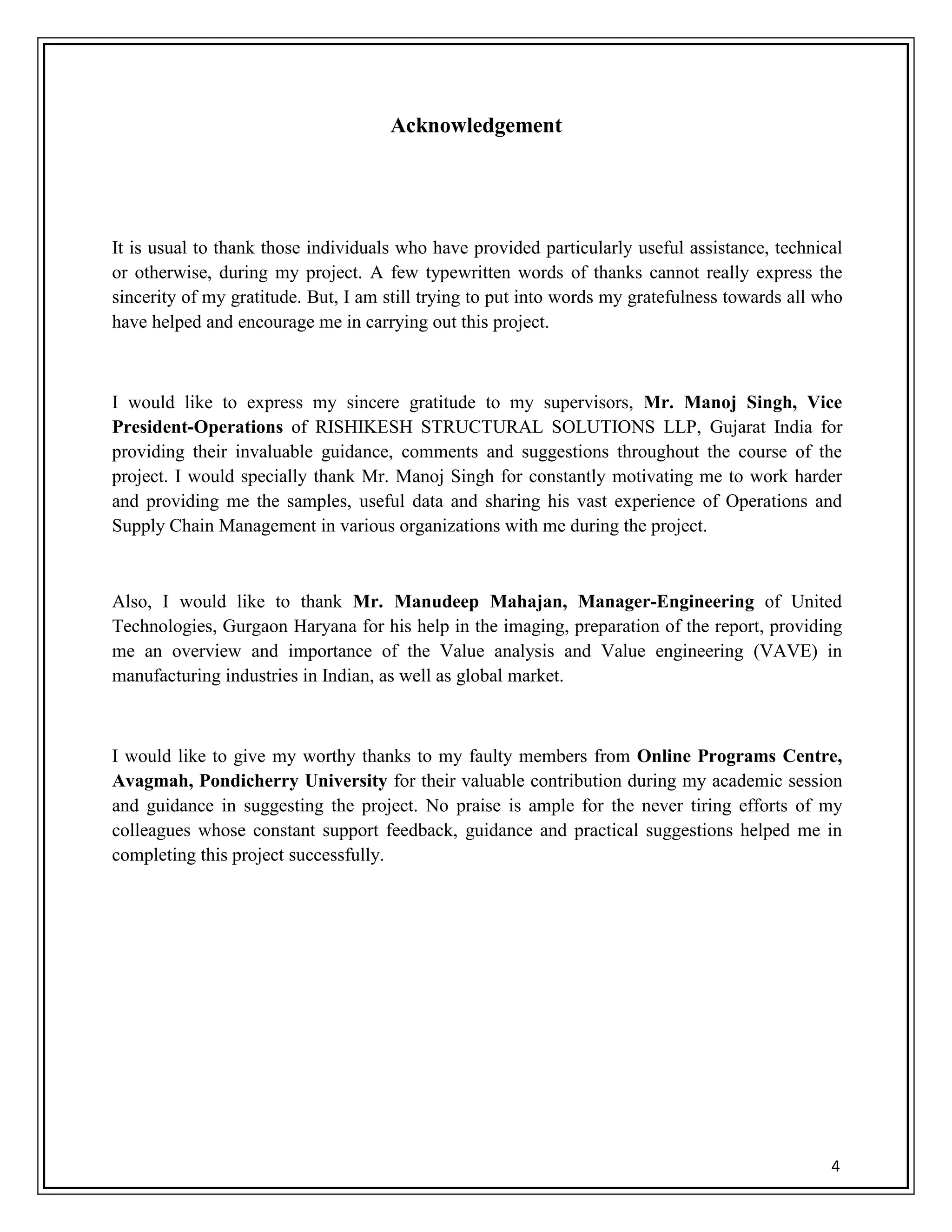 A Study Report on Value Analysis and Value Engineering (VAVE) | PDF