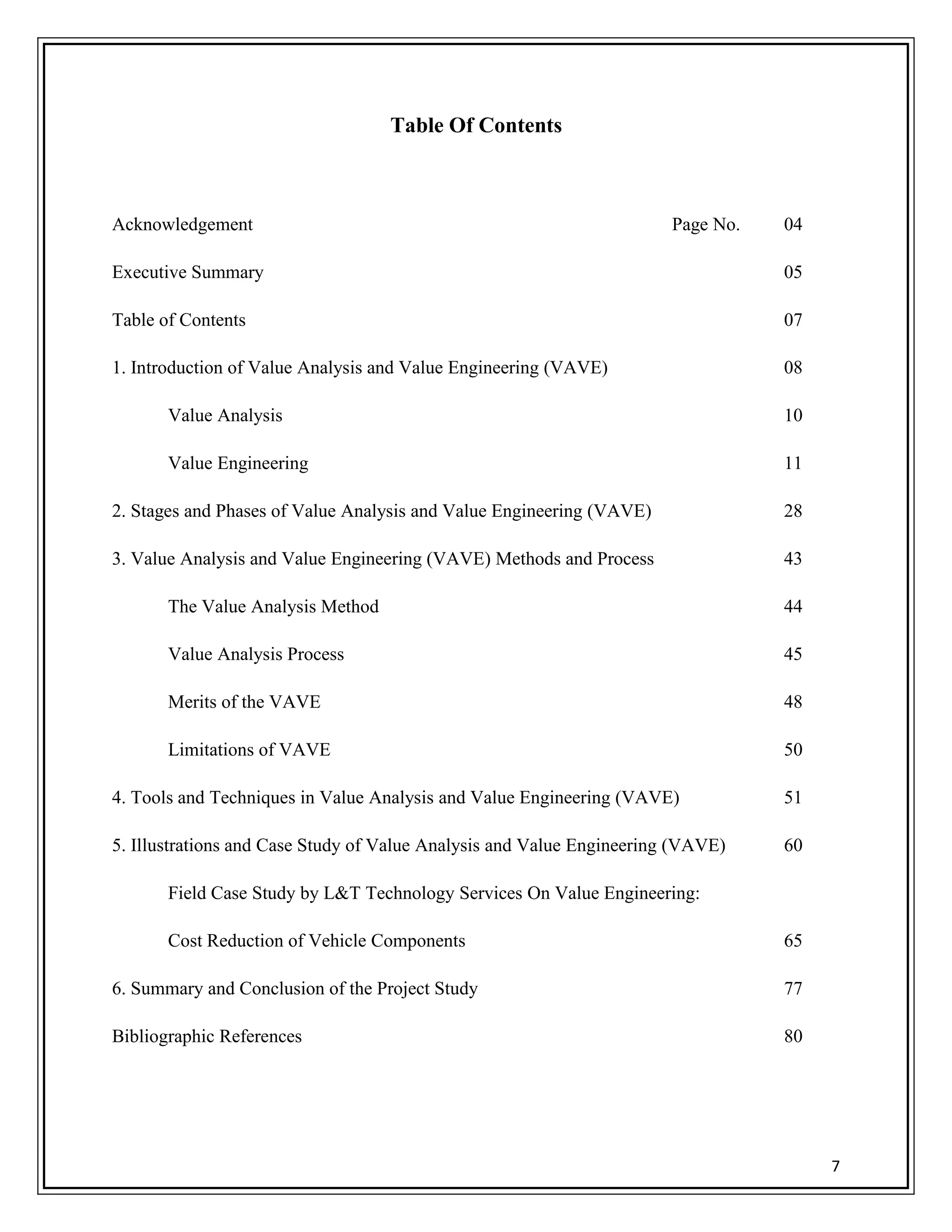 A Study Report on Value Analysis and Value Engineering (VAVE) | PDF