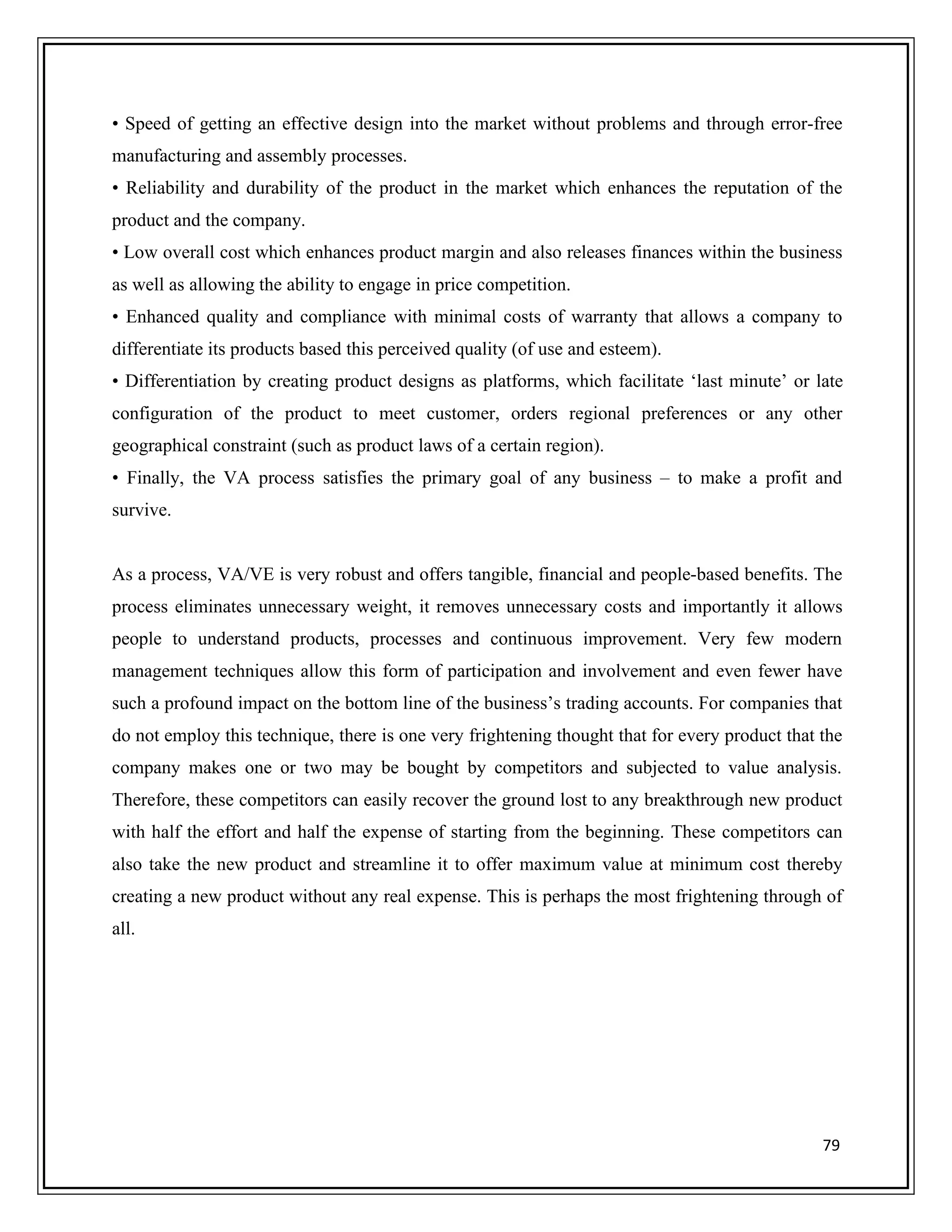 A Study Report on Value Analysis and Value Engineering (VAVE) | PDF