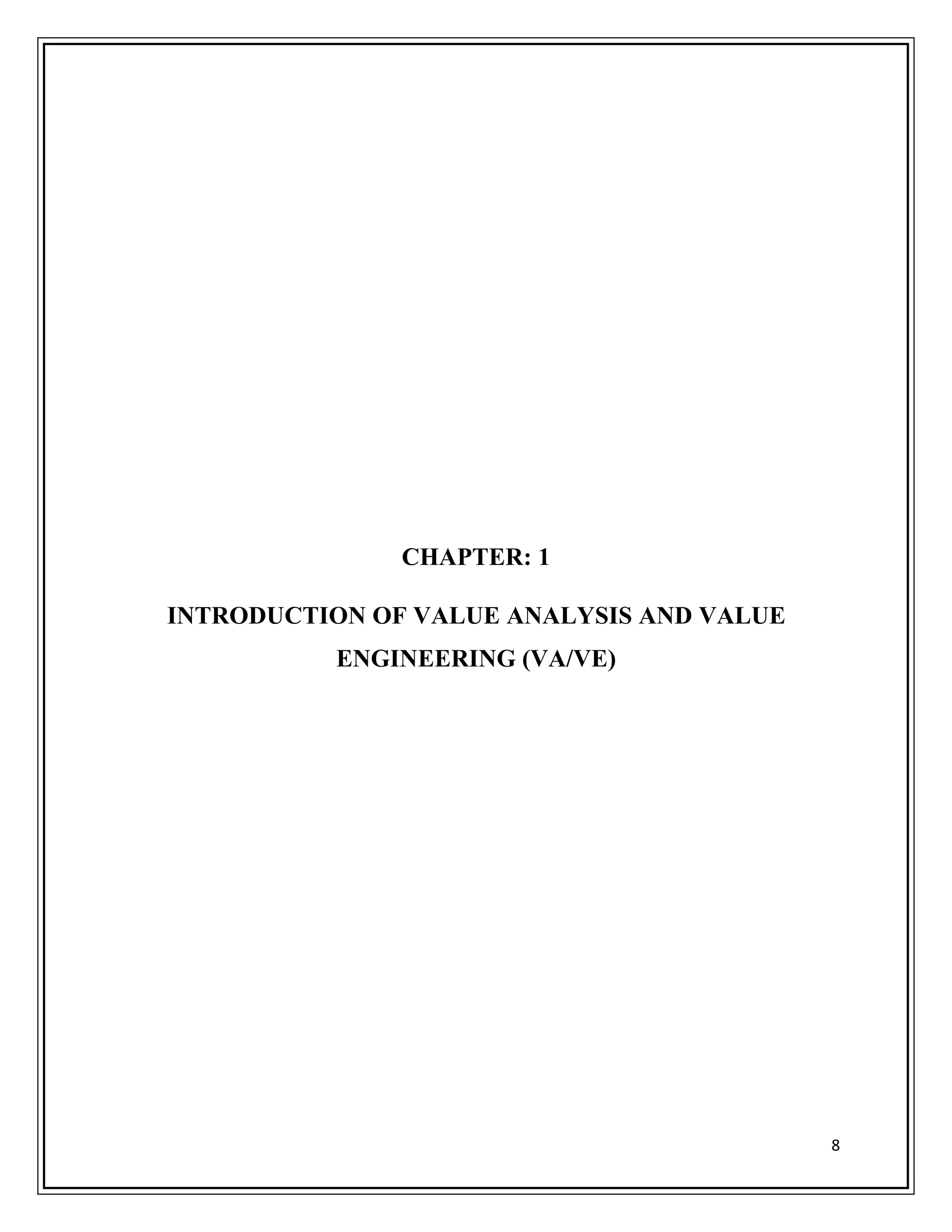 A Study Report On Value Analysis And Value Engineering VAVE PDF A Study Report On Value Analysis And Value Engineering VAVE PDF